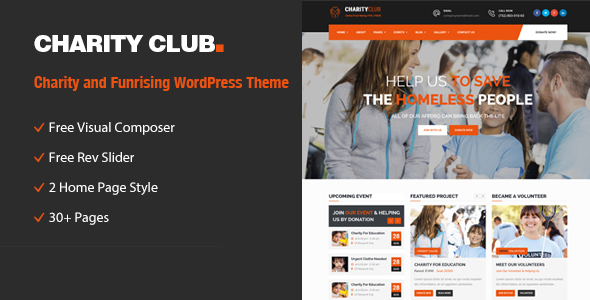 Charity Club - Charity/Fundraising WordPress Theme by TonaTheme | ThemeForest