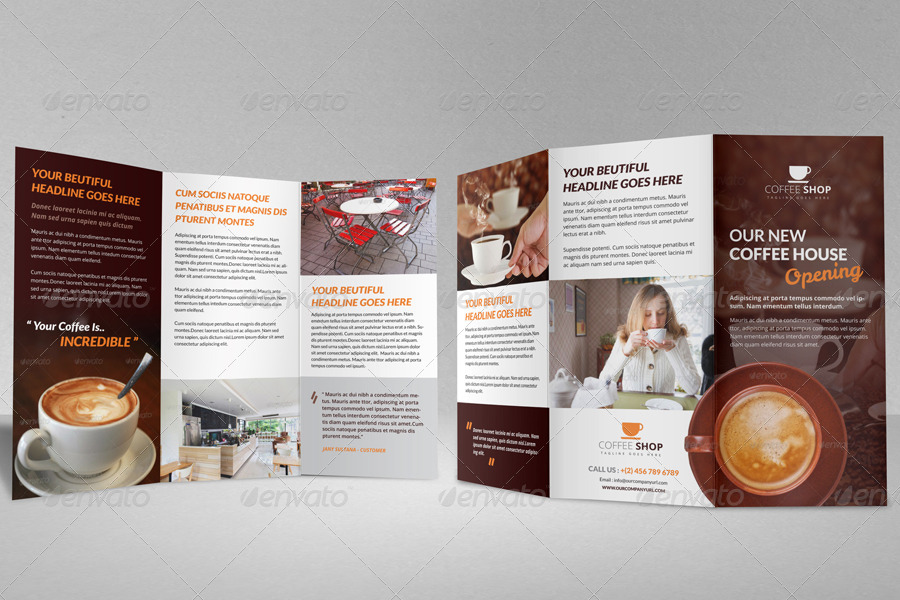 Coffee Shop Restaurant Trifold Brochure Template by JanySultana ...