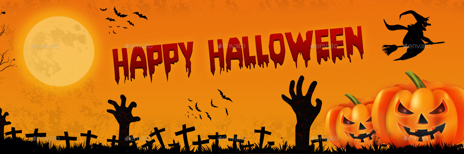 Halloween - Twitter Header Cover Designs by 1stone | GraphicRiver