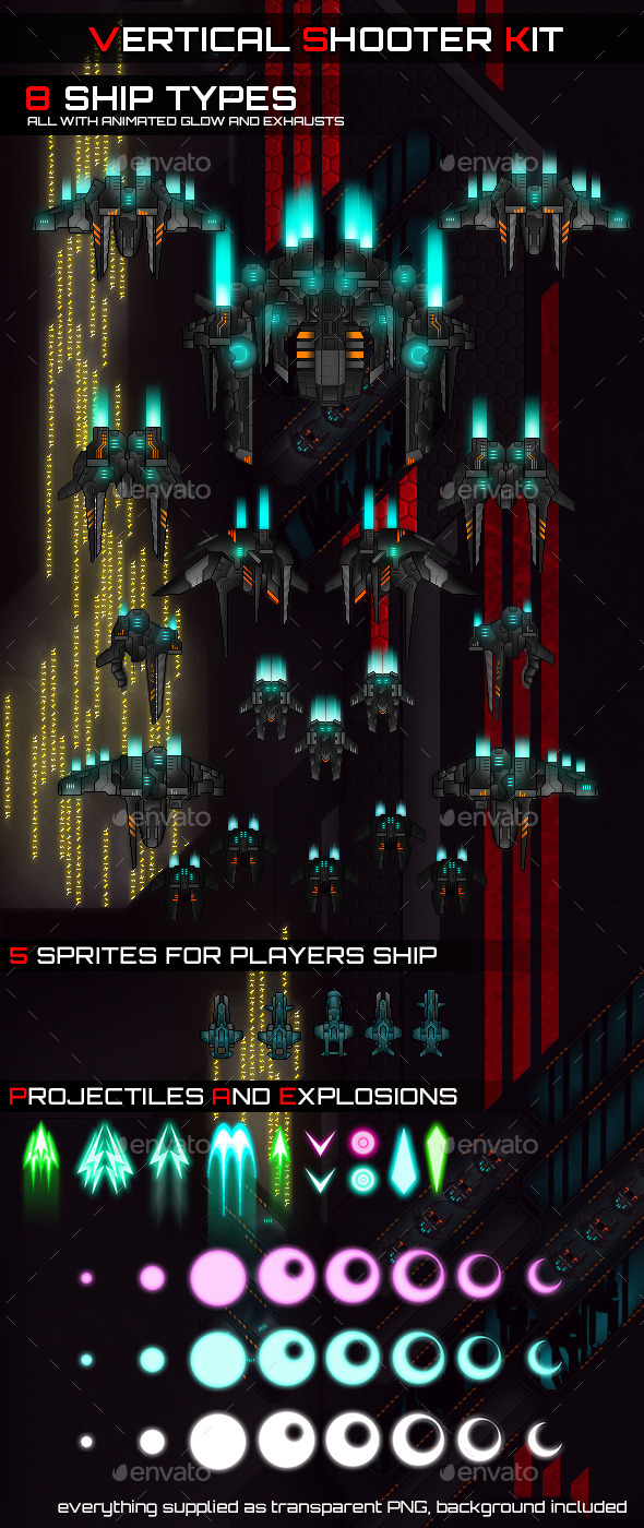 Vertical Shooter Kit by Tryzna | GraphicRiver