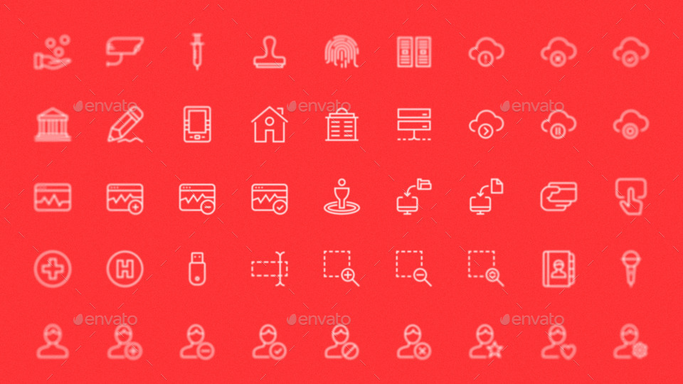 Fine Line Outline Icon Pack by helvtone | GraphicRiver