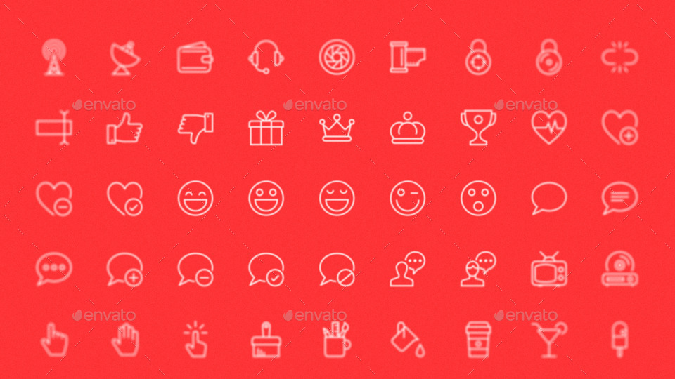Fine Line Outline Icon Pack by helvtone | GraphicRiver