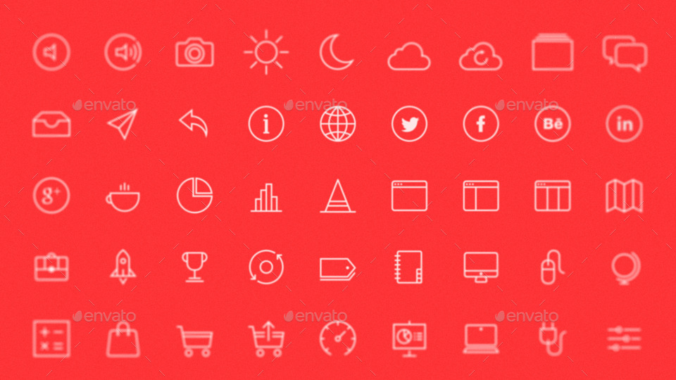 Fine Line Outline Icon Pack by helvtone | GraphicRiver