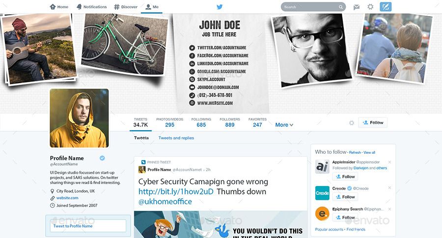 Twitter Background Design by myboodesign | GraphicRiver