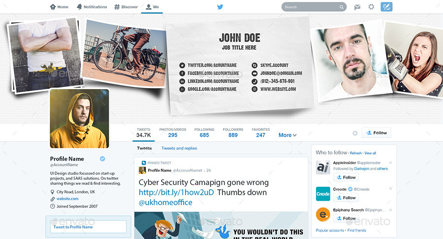 Twitter Background Design by myboodesign | GraphicRiver