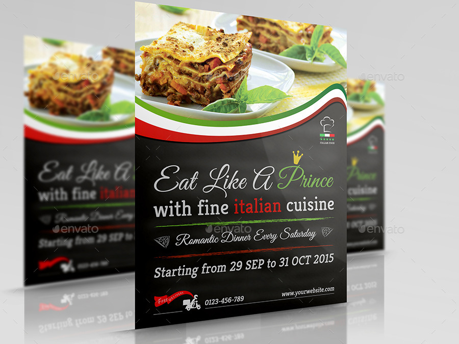 Italian Restaurant Advertising Bundle by OWPictures | GraphicRiver