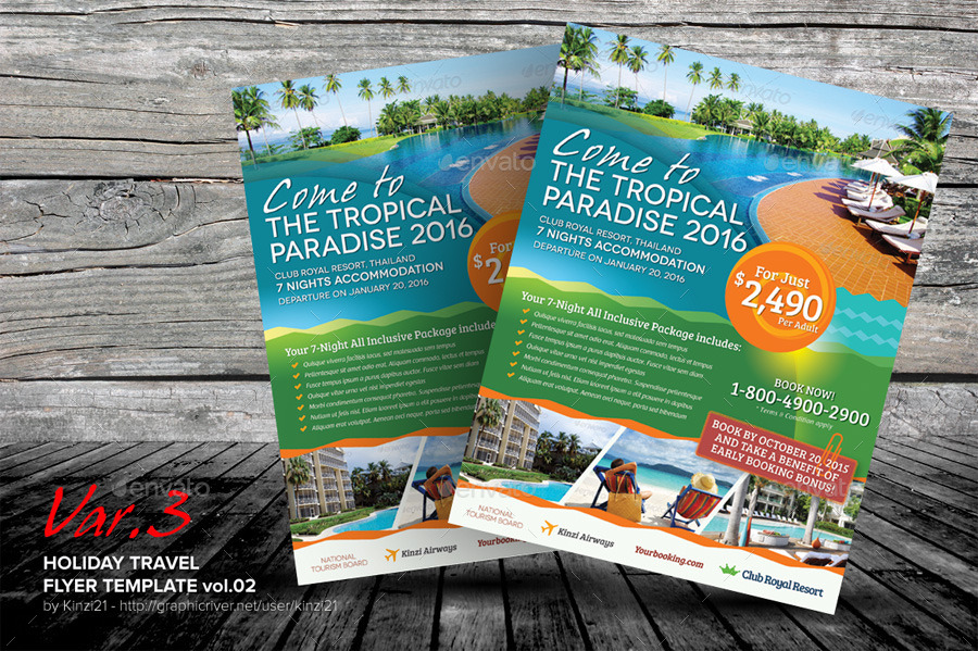 Holiday Travel Flyer Vol.02 by kinzi21 | GraphicRiver