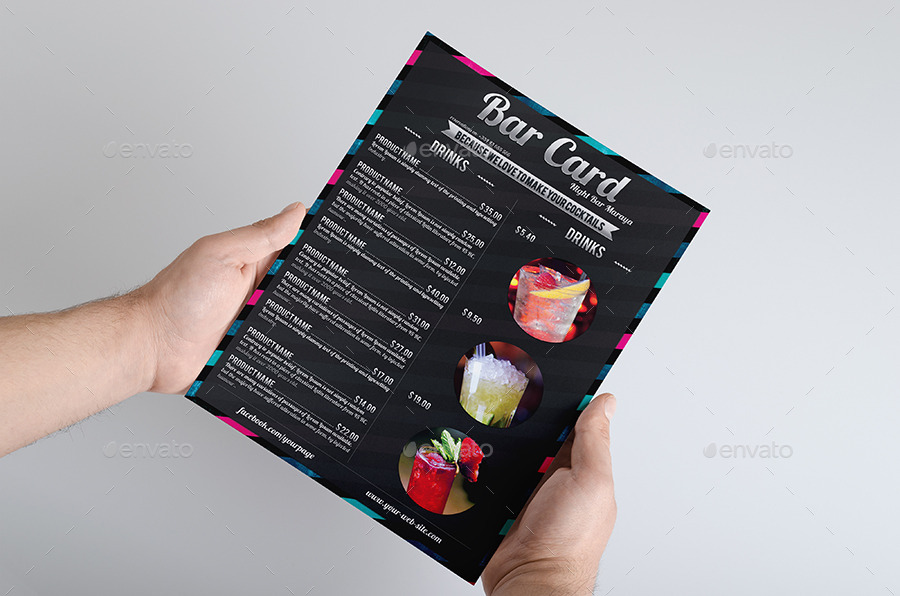 Multipurpose Retro Style Bar Card by Tzochko | GraphicRiver