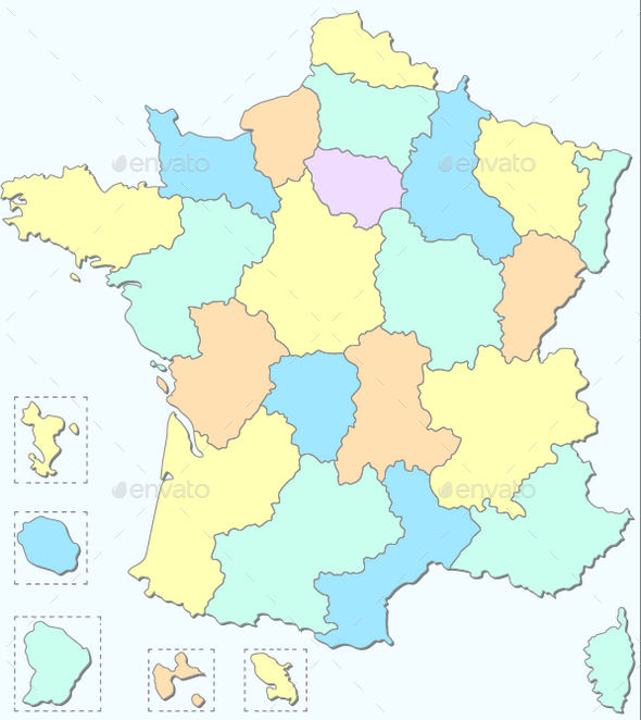 France Layered Vector Map by Art101 | GraphicRiver