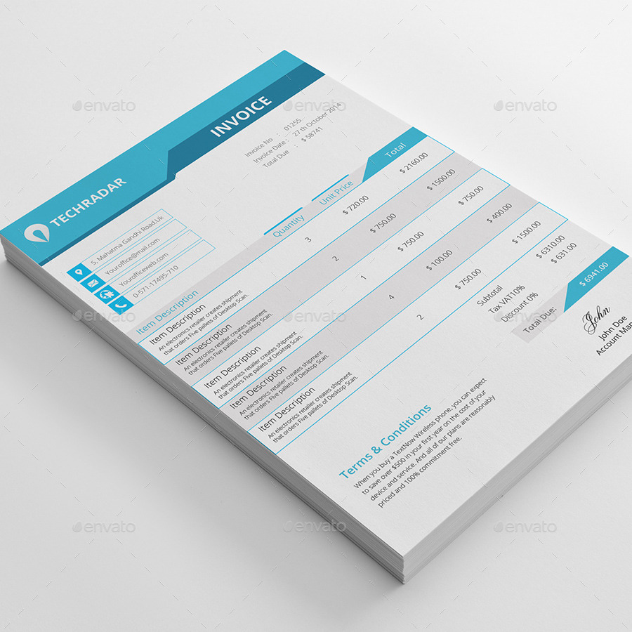 Invoice Template by graphicalark | GraphicRiver