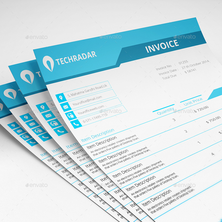 Invoice Template by graphicalark | GraphicRiver