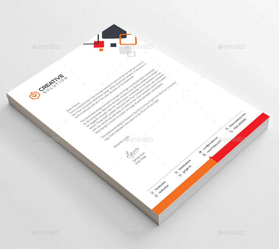 CREATIVE SOLUTION Corporate Letterhead by generousart | GraphicRiver