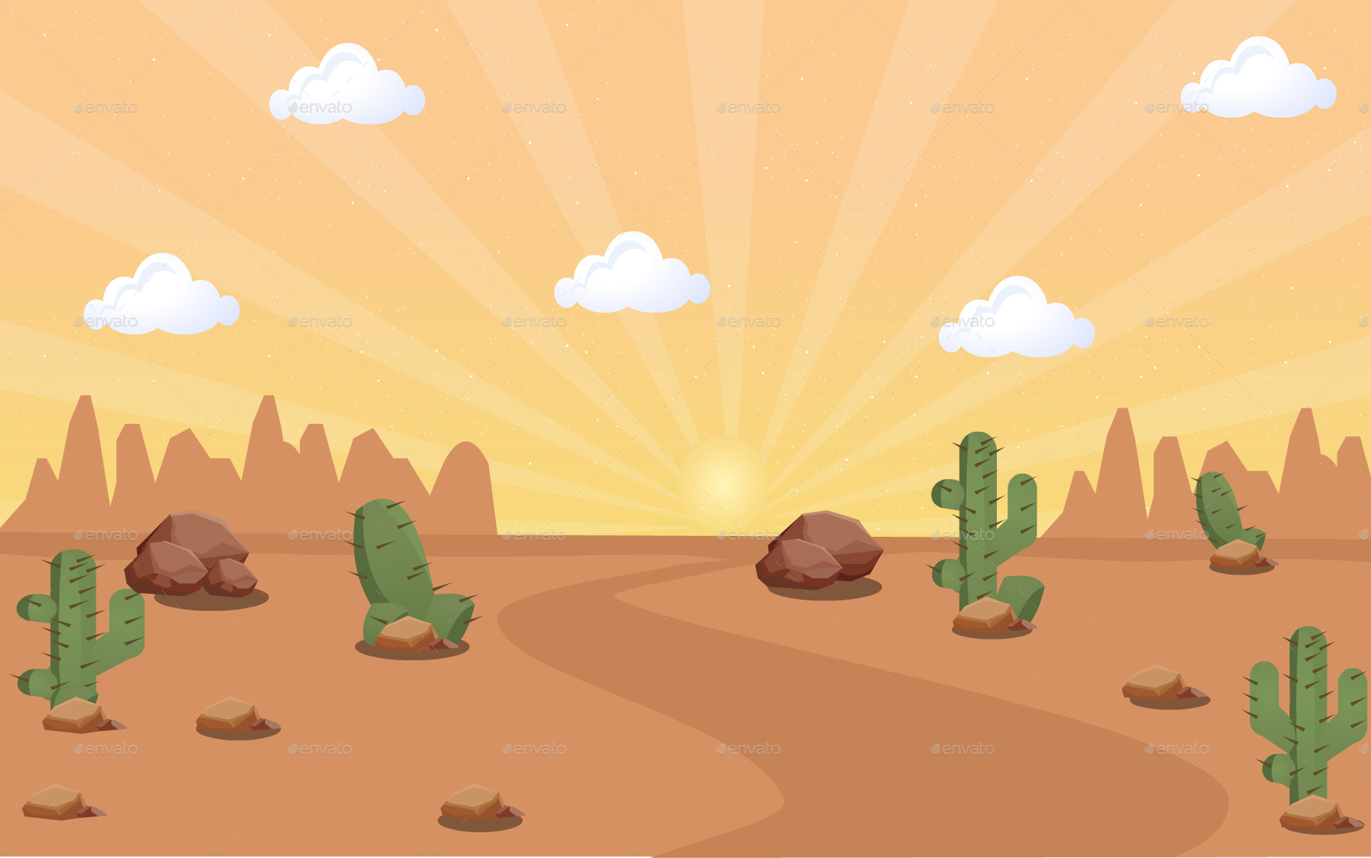 Desert Wild West BG by werezu | GraphicRiver