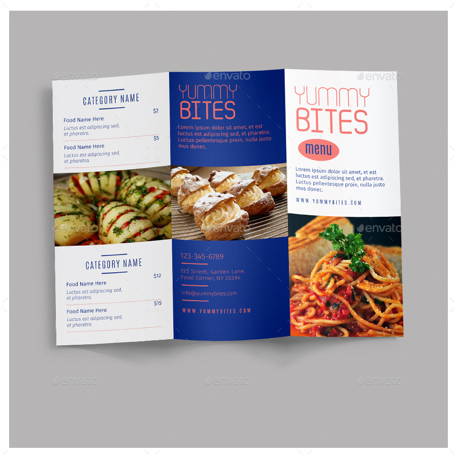 Restaurant Food Menu Trifold Brochure Vol3 by huemenow | GraphicRiver