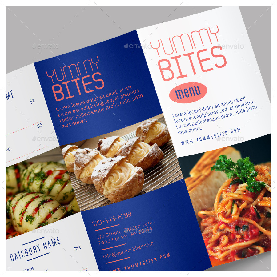 Restaurant Food Menu Trifold Brochure Vol3 by huemenow | GraphicRiver