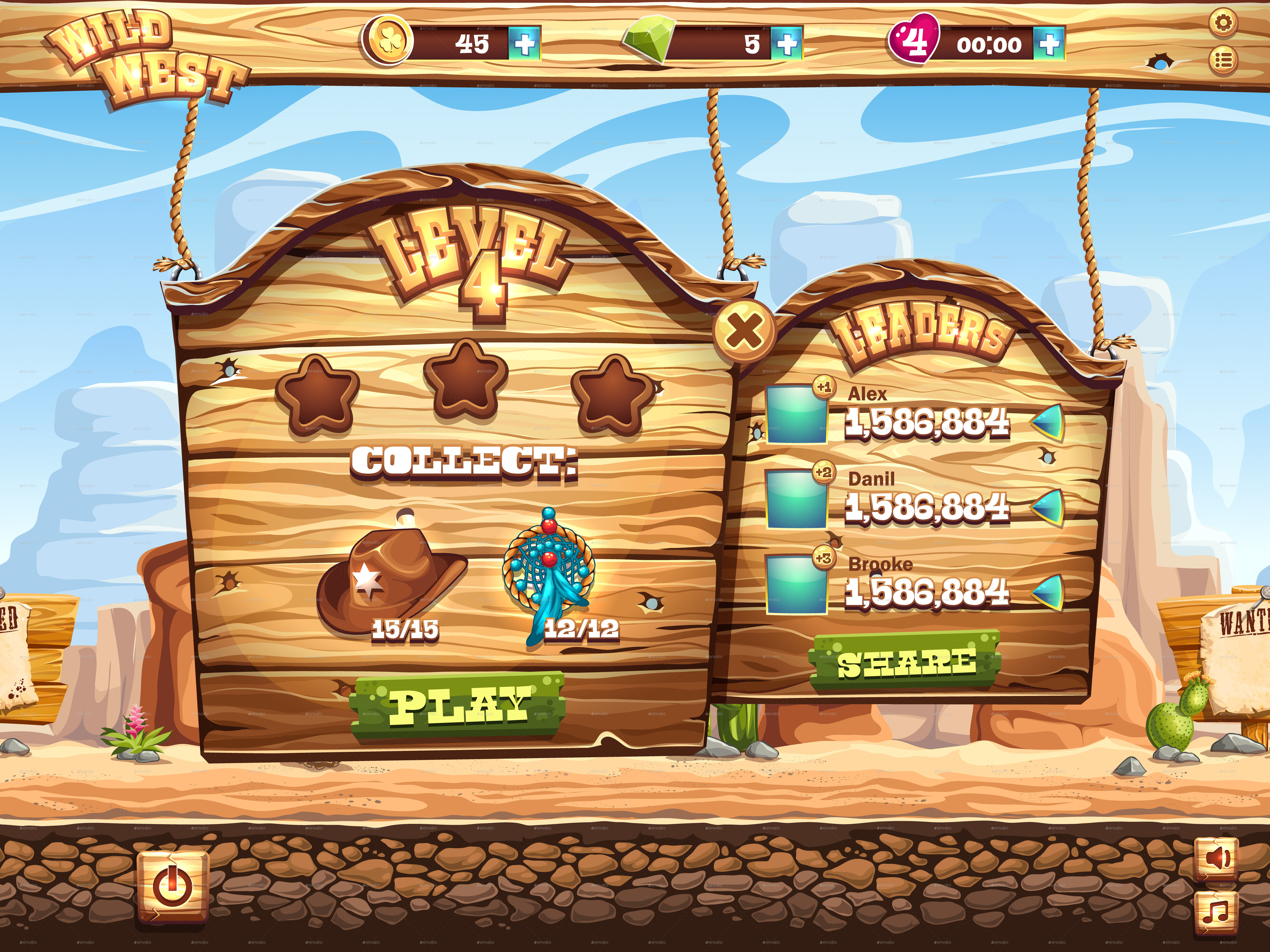 Wild West GUI by Nearbirds | GraphicRiver