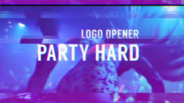 Party Hard - Glitch Logo Opener by Proskurovskiy | VideoHive