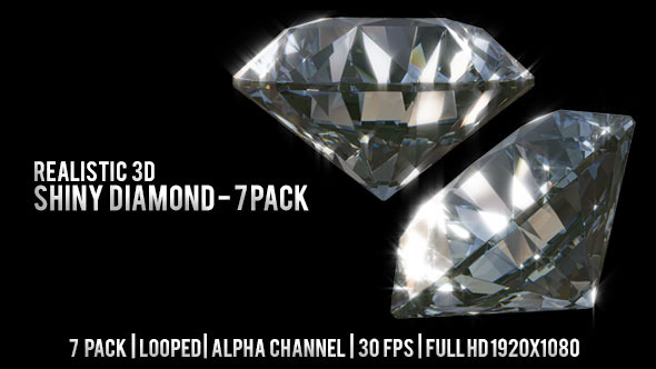Realistic 3D Shiny Diamond - 7 pack by rtahira | VideoHive