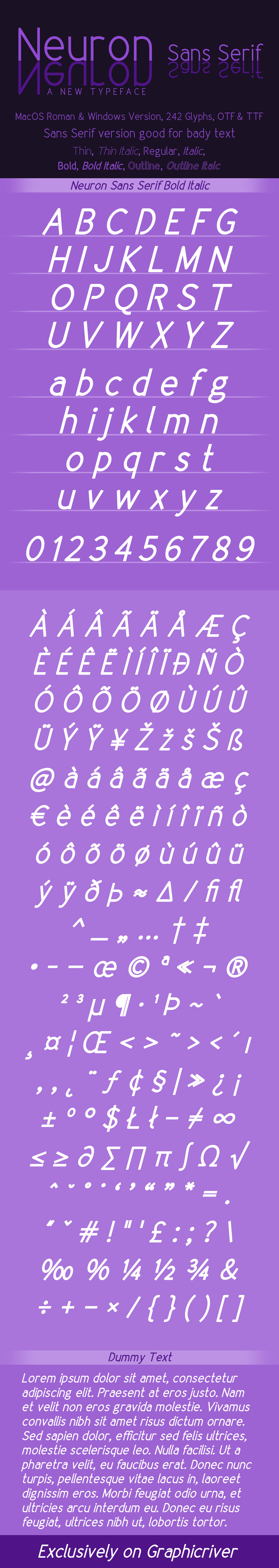 Neuron Sans-Serif Family by dreamydesignbd | GraphicRiver