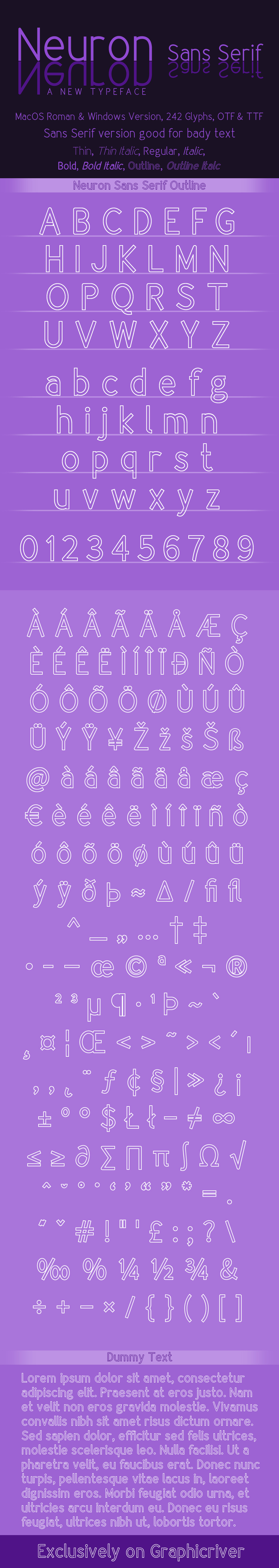 Neuron Sans-Serif Family by dreamydesignbd | GraphicRiver