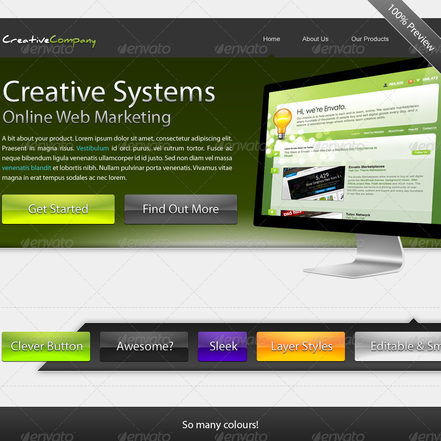 5 Awesome Marketing Website Headers & Styles by JackHowell | GraphicRiver