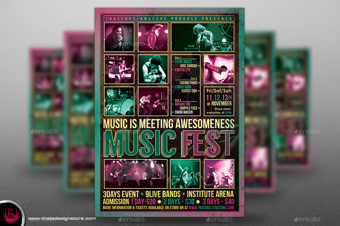 Music Festival Flyer Template V8 by lou606 | GraphicRiver