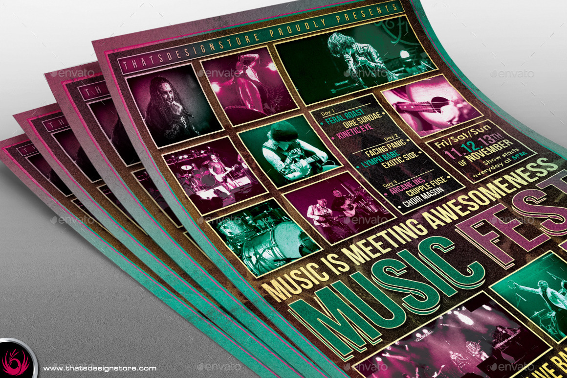 Music Festival Flyer Template V8 by lou606 | GraphicRiver