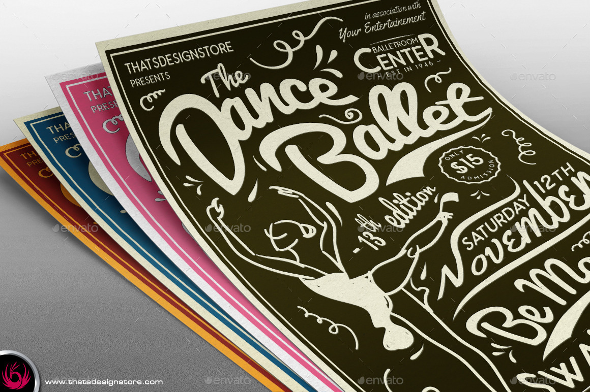 Dance Ballet Flyer Template V3 by lou606 | GraphicRiver