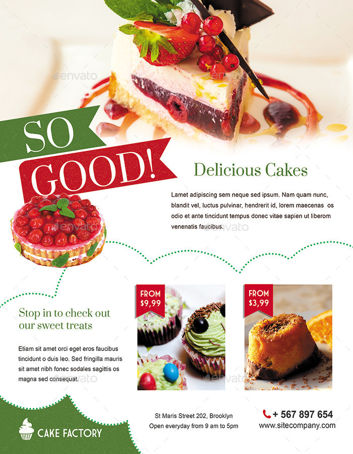 Cake / Bakery Flyer or Magazine Ad by ingridk | GraphicRiver