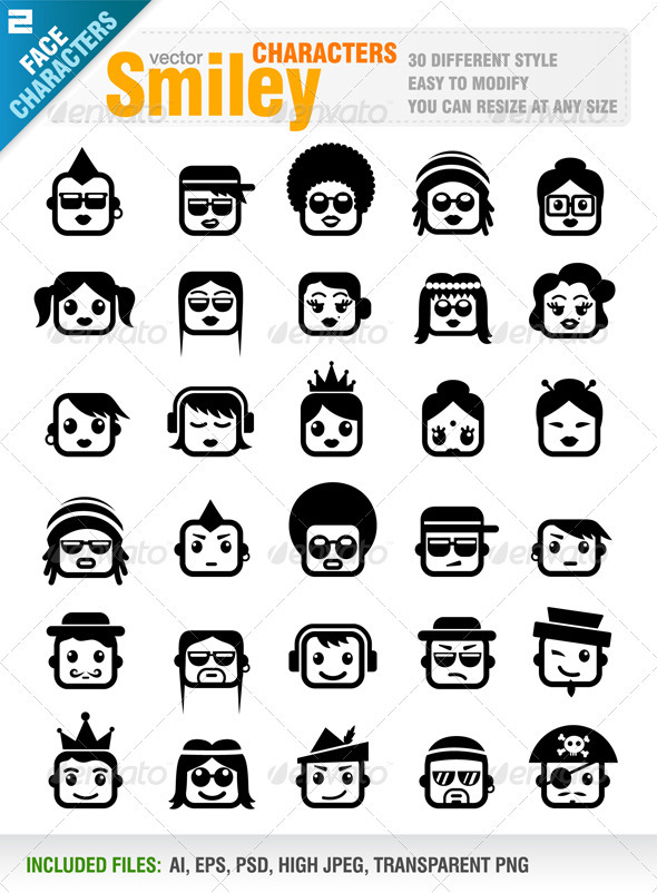 Smiley Characters | GraphicRiver