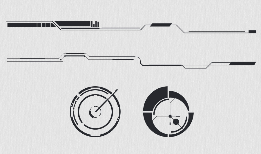 30 Cybertech Shapes Vol. 1 by vengeance_mk1 | GraphicRiver