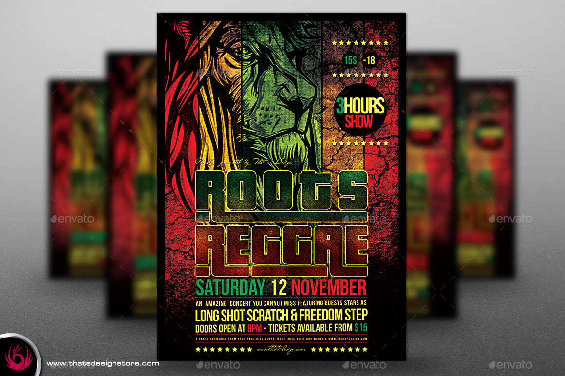 Reggae Concert Flyer Bundle by lou606 | GraphicRiver