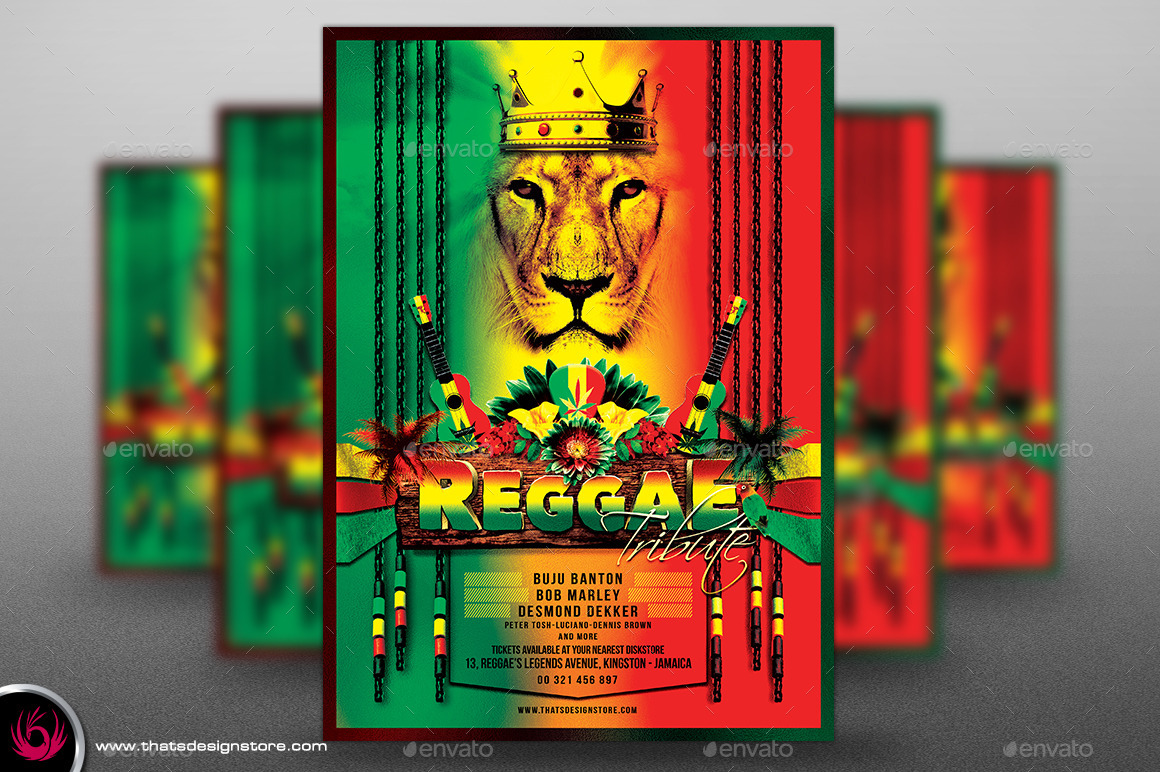 Reggae Concert Flyer Bundle by lou606 | GraphicRiver
