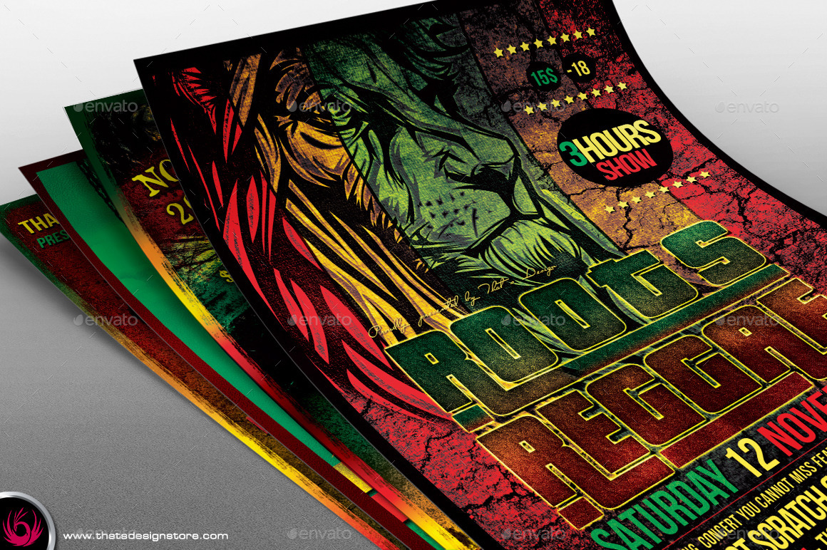 Reggae Concert Flyer Bundle by lou606 | GraphicRiver