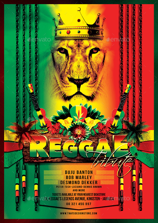 Reggae Concert Flyer Bundle by lou606 | GraphicRiver