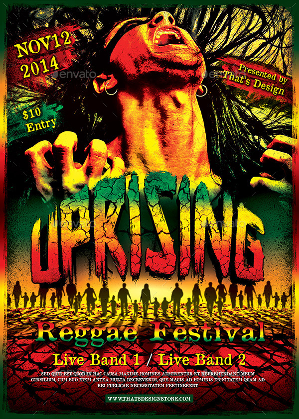 Reggae Concert Flyer Bundle by lou606 | GraphicRiver