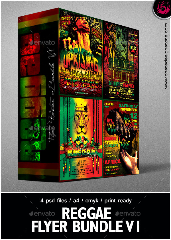 Reggae Concert Flyer Bundle by lou606 | GraphicRiver