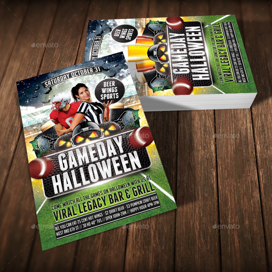 Halloween Gameday Football Flyer by Viral-Legacy | GraphicRiver