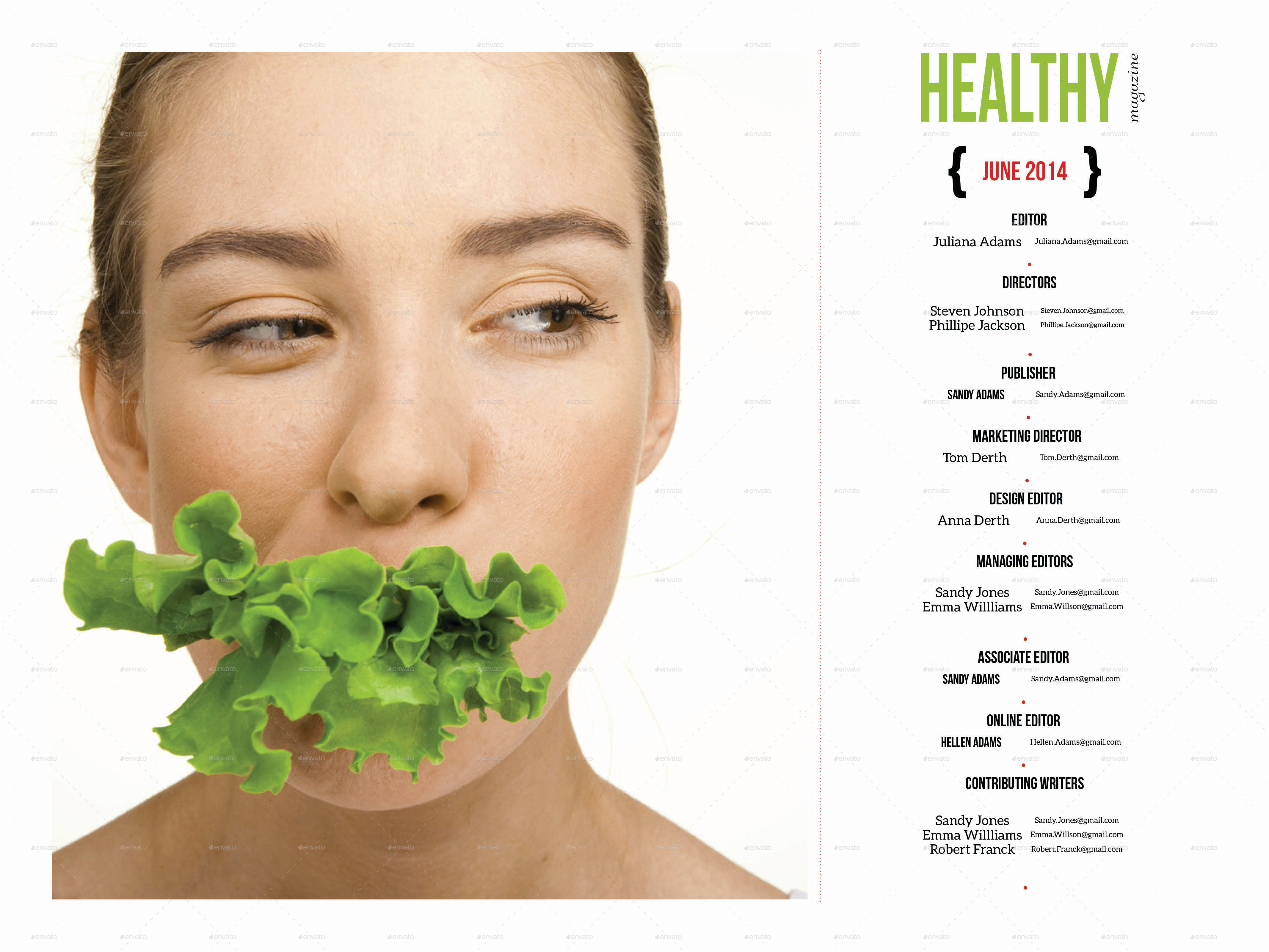 Healthy Magazine Tablet Template by Milos83 | GraphicRiver