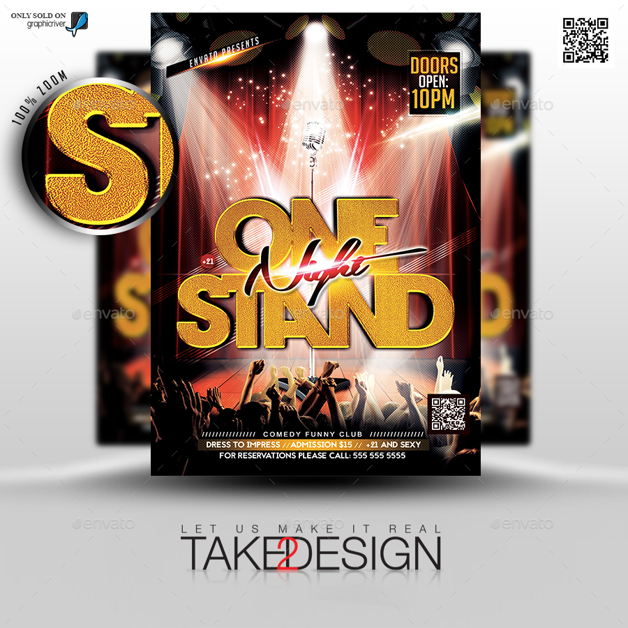 Comedy Night Flyer Template by Take2Design | GraphicRiver