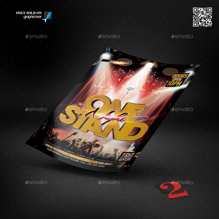 Comedy Night Flyer Template by Take2Design | GraphicRiver