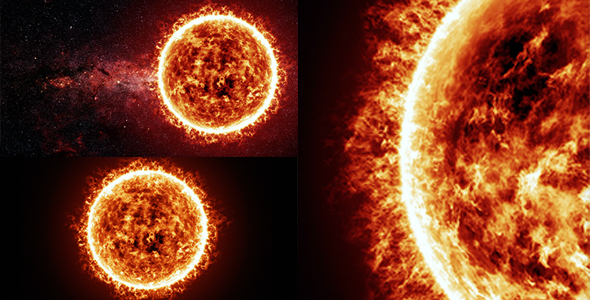 Sun Surface with Solar Flares by marianst | VideoHive
