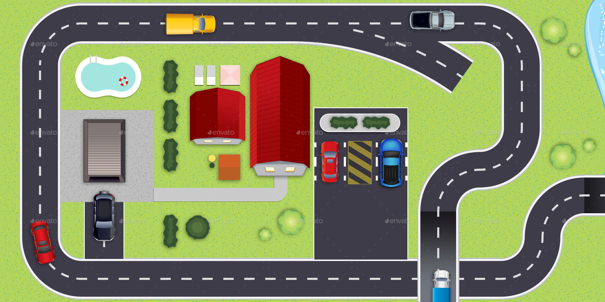 2D Car Parking Game Tile by Awns | GraphicRiver