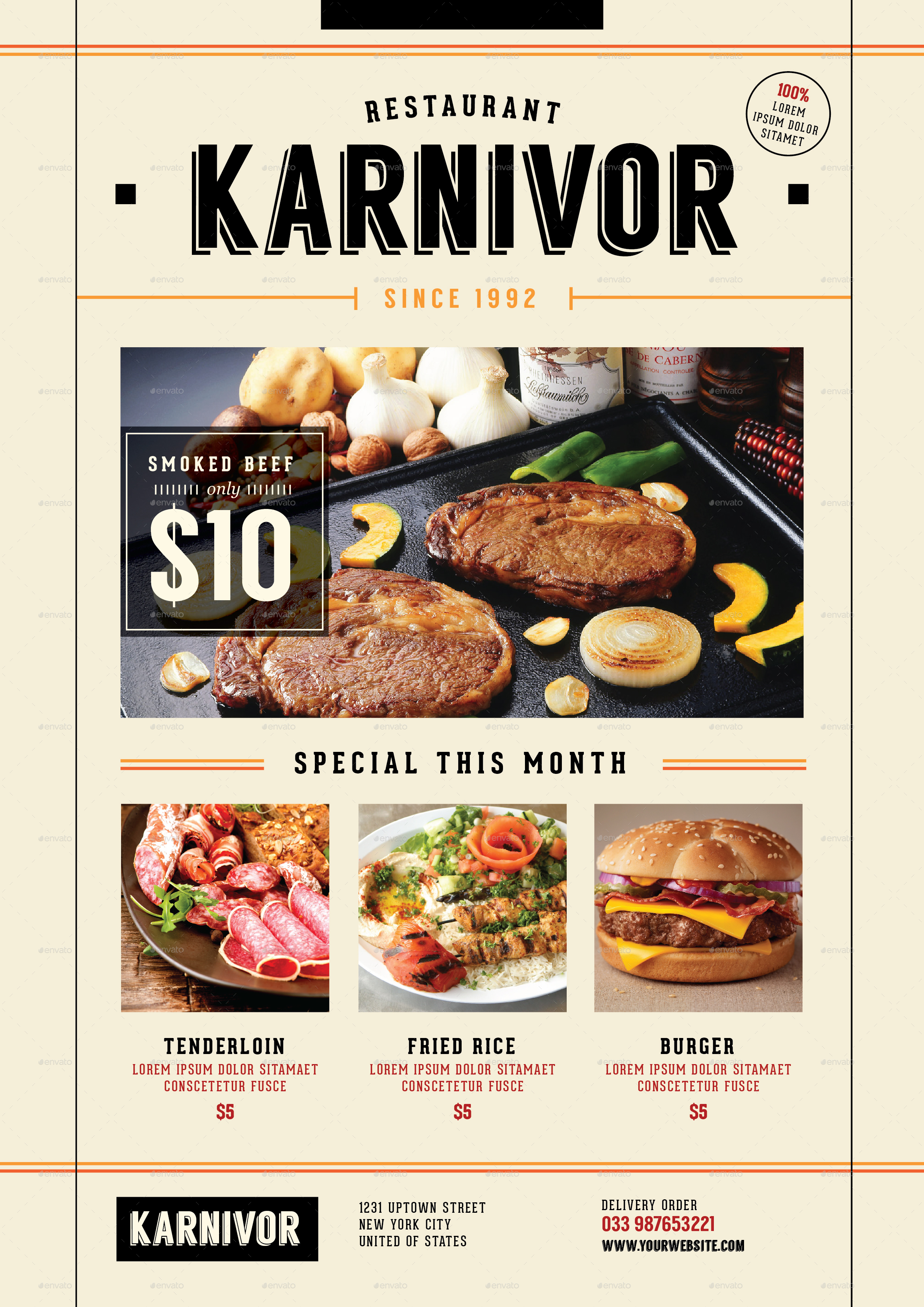 Restaurant Flyer Menu by Guuver | GraphicRiver