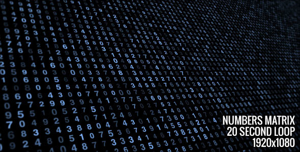 Numbers Matrix by uniquefx | VideoHive