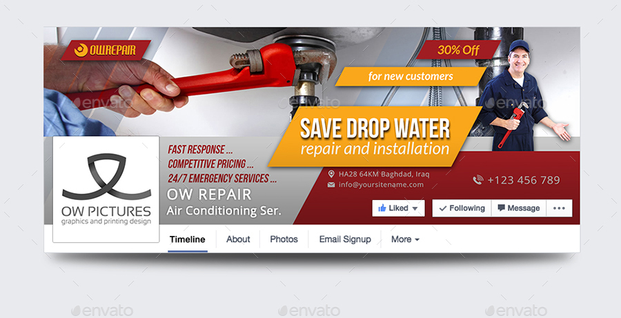 Multi Purpose Services Facebook Timeline Covers - 3 Covers by OWPictures