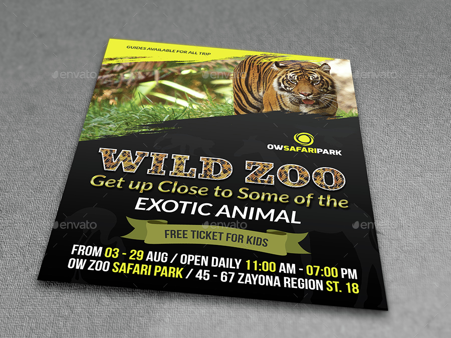 Zoo Flyer Template by OWPictures | GraphicRiver