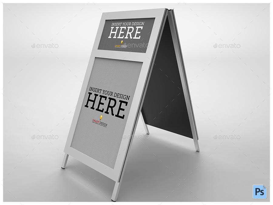 Sidewalk Poster Sign Mockup by shockymocky | GraphicRiver