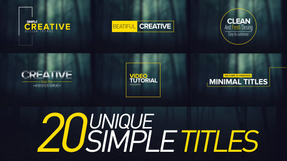 20 Unique Simple Titles by serdarbayrambey | VideoHive