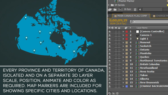 Canada Map Kit by SpaceStockFootage | VideoHive